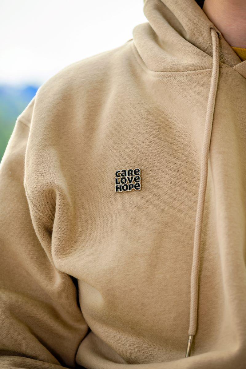 Care Love Hope: Pin Badge – Beatson Cancer Charity Shop